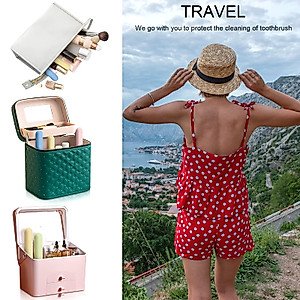 Oomcu Pack of 4 Travel Toothbrush Case, 4 Color Toothbrush Case Holder Portable Breathable Toothbrush Storage for Home, Camping, School, Travel