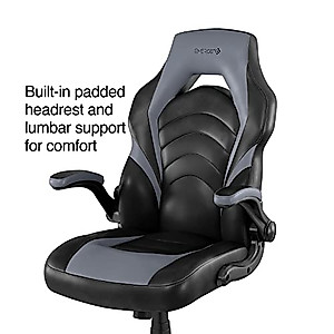STAPLES Emerge Vortex Bonded Leather Gaming Chair, Black and Gray, 2/Pack (58224-Ccvs)