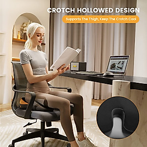 ProtoArc Ergonomic Seat Cushion, ComfortX SC Pressure Relief Chair Cushions for Long Hours Sitting, Extra-Dense Memory Foam & Gel Butt Pillow for Office, Home, Car Seat, Tailbone, Coccyx, Sciatica