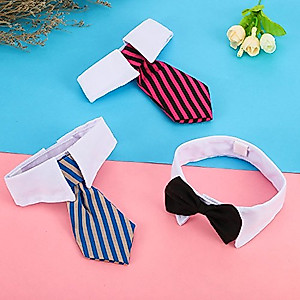 3 Pieces Adjustable Pets Dog Cat Bow Tie Pet Costume Necktie Collar for Small Dogs Puppy Grooming Accessories (S)