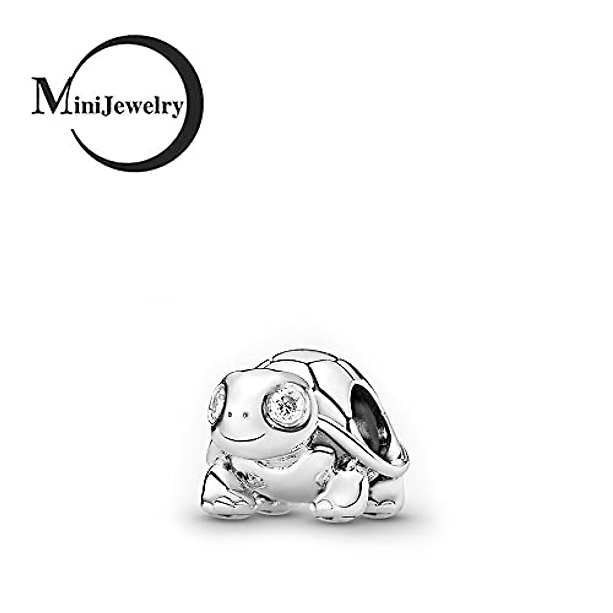 MiniJewelry Lucky Twinkle Turtle Charm fits Pandora Moments Bracelets Women Birthday Sterling Silver Bead