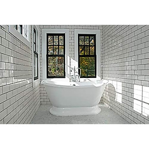 3x6 White Glossy Ceramic Subway Tile Wall Backsplash Made in USA (Full Box 100)