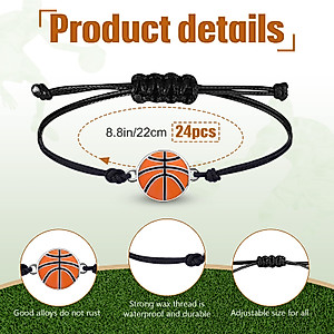 Romooa 48 Pieces Basketball Party Favor Sports Birthday Supplies Set 24 Inspirational Basketball Bracelets 24 Mini Basketball Foam Stress Ball for Sports Theme Birthday Party Team Gifts