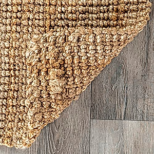 nuLOOM Ashli Handwoven Solid Jute Runner Rug, 2' 6" x 10', Natural