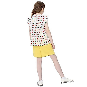 LIONJIE Kids Girls Summer 2 Piece Outfits Clothes T-Shirt Tops and Shorts Pants Sets