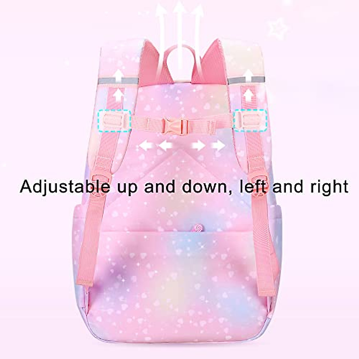 Rainbow Backpack for Girls, Large Capacity Cute School Laptop Backpacks Preschool Kindergarten Bookbag Casual Travel Backbag