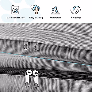 Waterproof Dog Bed Cover Canvas Washable Dog Crate Pad Replacement Cover, 34Lx22Wx3.5H inch, Gray