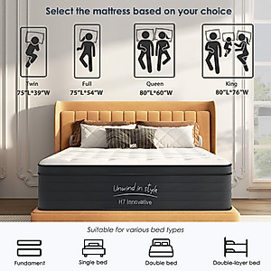 SogesSleep Full Size Mattress 10 Inch Hybrid Mattress with Gel Memory Foam, Individual Pocket Spring Bed Mattress, Medium Firm Mattress for Pressure Relief, CertiPUR-US & Fiberglass Free