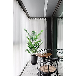 JUSTOYOU 2 Pack Artificial Palm Tree Plant, 5FT Large Fake Silk Tree with Pot for Indoor and Outdoor Home Office Garden Modern Decoration Gift (2 Pack)