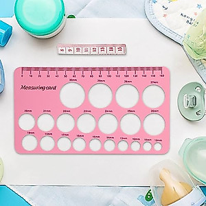 Nipple Ruler, Geepen Silicone Nipple Measurement Tool for Flanges Soft Flange Size Measure for Nipples Breast Flange Measuring Tool New Mothers Must Haves Pink Square