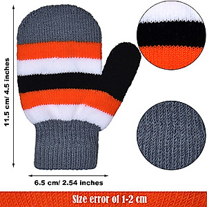 Syhood 12 Pairs Toddler Winter Mittens Stretch Full Finger Mittens Knitted Gloves Kids Warm Knitted Unisex Gloves for Baby Boys and Girls Christmas Giving