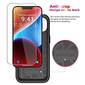 Diverbox for iPhone 14 Case [Shockproof] [Dropproof] [Tempered Glass Screen + Camera Lens Protector] Heavy Duty Protection Phone Case Cover for iPhone 14 6.1inch