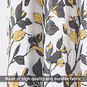 DriftAway 3 Piece Kitchen Curtains with Valance and Tier Sets Yellow Floral Branch Farmhouse Light Filtering 24 Inch Kitchen Window Curtains Over Sink for Bathroom Living Room