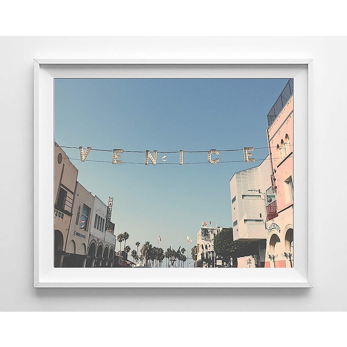 Venice Beach Photography Photographic Prints, Set of 4, Unframed, Lifeguard Stand, Downtown, Aerial Art Decor Poster Sign, 8x10