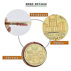 GRHOSE 2020 King Cyrus Donald Gold Plated Commemorative Coin Jewish Temple Jerusalem Israel Trump Commemorative Coin (1 Pcs)