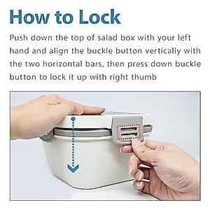 Temiminime Salad Lunch Containers for Adults with Portable Bag,60oz/1.7L Large Plastic Salad Bowls for Lunch, BPA-Free, 4-Compartment Tray & a Sauce Cup, Lid with Dual-Latches, White