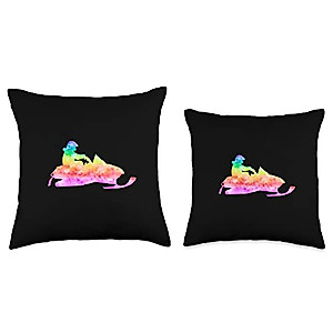 Tie Dye snowmobile DM Tie Dye Snowmobile Throw Pillow, 16x16, Multicolor