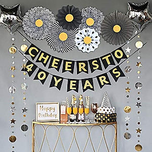 40th Birthday Decorations for Women or Men by Homond, 40th Bday Decorations, 40th Wedding Anniversary Decorations, Cheers to 40 Years Banner, 40 Birthday Decor, 40 Years Old Party Favors Supplies