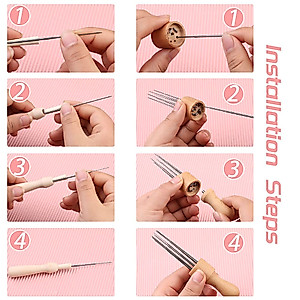 IMZAY Needle Felting Tools, Needle Felting Supplies, Needle Felting Kit with 3 Size 30Pcs Needles Felting Needles,Wooden Handle, Finger Cots, Perfect for DIY Felting Wool Projects