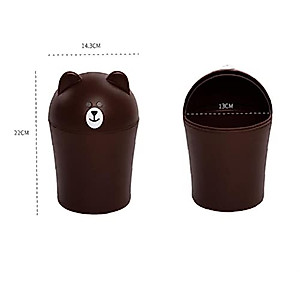 Zonster Mini Trash Can with Lid Desktops Cartoon Animals Waste Basket Rubbish Storage Bin Garbage Organizer for Office Kids Bedroom, One Size