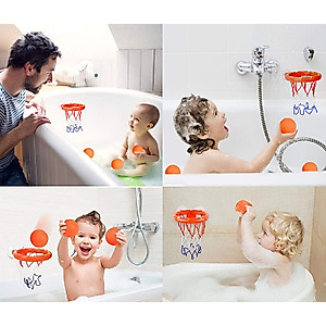 ENTHUR Bath Toy Fun Basketball Hoop & Balls Set for Boys and Girls Kid & Toddler Bath Toys Gift Set 3 Balls Included