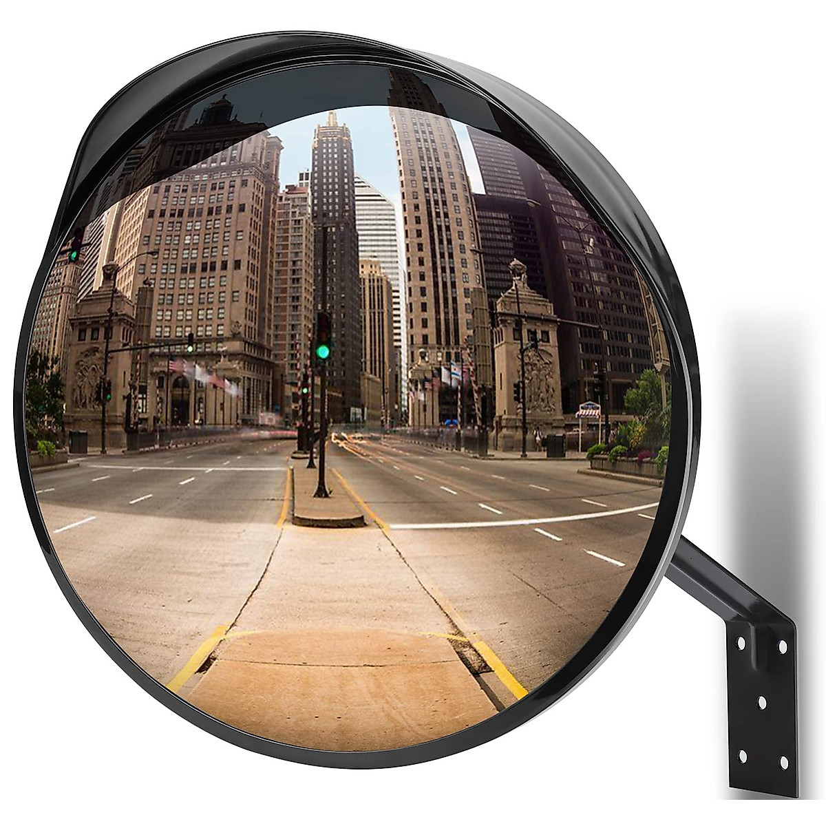 moveland 16 Inch Convex Security Mirror - Adjustable Acrylic Safety Mirror - Wide View Garage Mirror for Parking Assist Business, Traffic, Warehouse, Blind Spot, Office(Support Indoor and Outdoor)