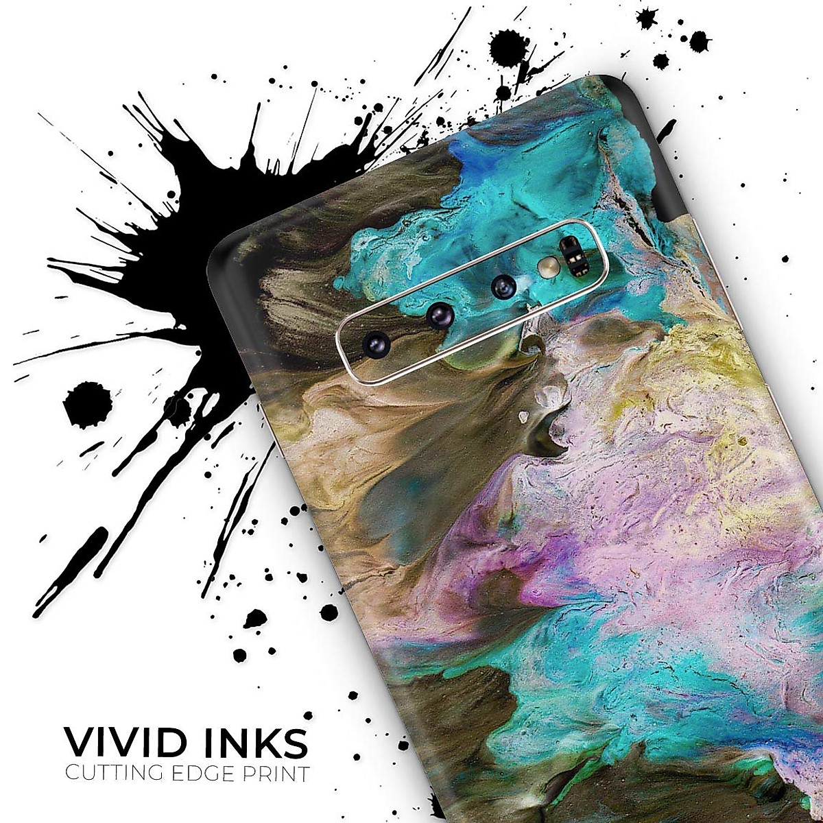 DesignSkinz Liquid Abstract Paint V36 Protective Vinyl Decal Wrap Skin Cover Compatible with The Samsung Galaxy S20 (Screen Trim & Back Glass Skin)