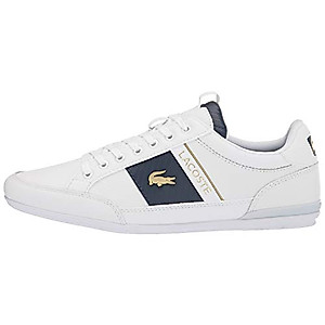 Lacoste Mens Chaymon Sneakers, White/White Leather, 9.5