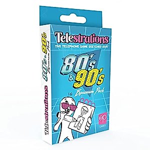 Telestrations 80s/90s Expansion Pack | Featuring 600 Totally Awesome Words, Phrases, and References | Great New Addition to Telestrations Party Game