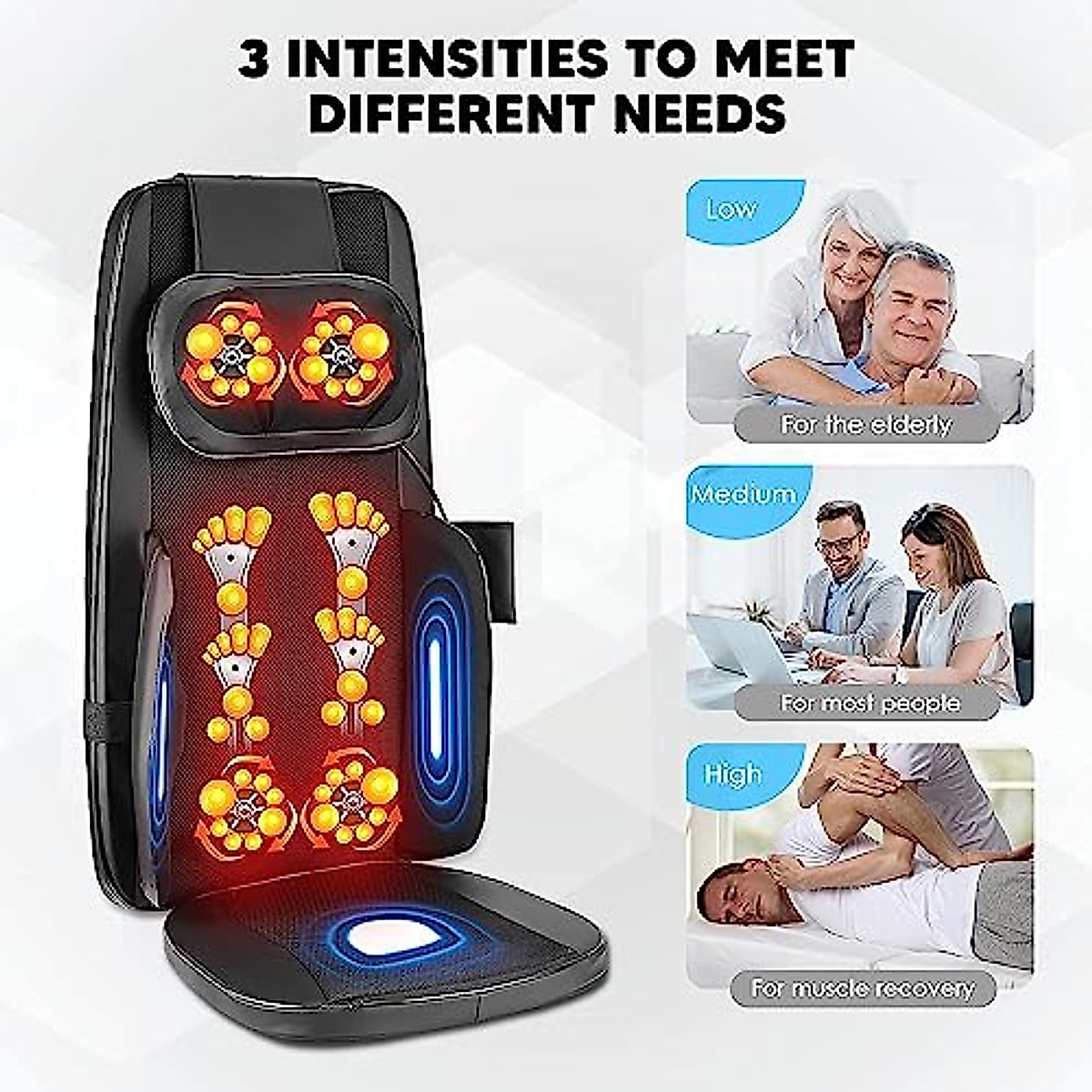 Mercy TOP Massage Chair Pad Massagers for Neck and Back Gifts for Men Women Mom Dad Massager Chair Pad for Back for Home Office use