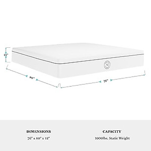 Martha Stewart SleepComplete King Mattress in a Box, Firm Pocket Spring and Foam Hybrid Mattress, Dual-Action Cooling, 5-Way Zoning, Coolweave Cover, 12 ", White