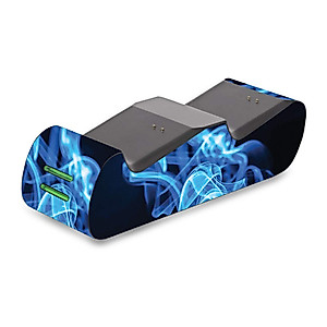 MightySkins Skin Compatible with Fosmon Xbox Controller Charger - Blue Flames | Protective, Durable, and Unique Vinyl Decal wrap Cover | Easy to Apply, Remove, and Change Styles | Made in The USA