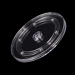 MECCANIXITY 7inch Rotating Swivel Stand with Steel Ball Bearings Lazy Susan Base Turntable for Kitchen Corner Cabinets, Clear