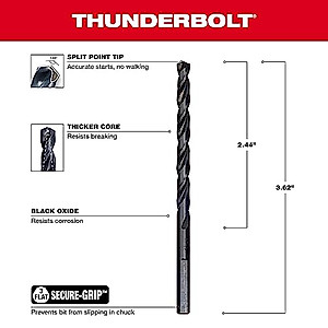 MILWAUKEE ELECTRIC TOOL 48-89-2719 Thunderbolt Bit 13/64" Black Oxide
