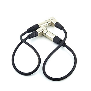 WJSTN Right-Angle Female XLR to Straight Male XLR Plug Cable, XLR Cable XLR Camera Adapter (2FT)