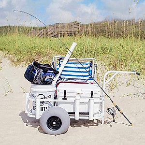 Sea Striker Balloon Tire Surf and Beach Cart - Outdoor Fishing Rolling Wheel Wagon