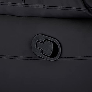 ERYE Faux Leather Manual Motion 3 Seaters Sectional Sofa Couch with 2 Cup Holders and Two Recliner Chaise, PU Wall Hugger Sofa & Couch for Home Office Theater Apartment RV Living Room Furniture Sets