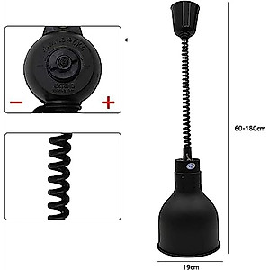 LINKANRUO 250W 19cm Commercial Heat Lamp Food Warmer, Food Heating Lamp for Restaurant and Buffet, Keep Food Warm, Telescopic Hanging Chandelier with Heating Lamps(Gold)