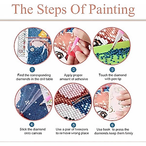 Worihut 5D Diamond Painting Kits for Adults, Angel Peacock DIY Full Round Diamond Art with Accessories & Tools,Wall Decoration Crafts for Home Wall Decor 16 X 20inch