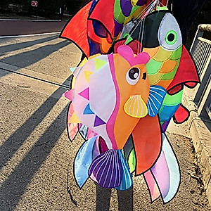 emma kites 29-inches Balloon Fish Windsock Hanging Décor for Garden Backyard Balcony Porch Campsite Decoration