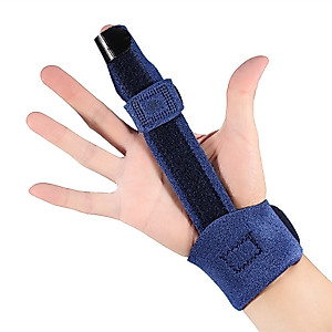 ZJchao Finger Extension Splint, Finger Brace Adjustable Fixing Belt Hand Support for Straightening Curved Finger Fractures Care Locked Stenosing Tenosynovitis Tendon Release Pain Relief