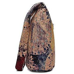 Women Hand Fashion canvas Hippie Crossbody Bags Bohemian Animal Prints Hobo Bags (Purple)