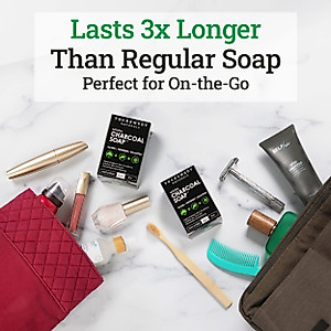 Natural Activated Charcoal Soap Bar (2-Pack) - Hand, Foot & Body Soap - Tea Tree, Peppermint & Charcoal Soap - Vegan, Cruelty Free - Made In USA - 8 Oz