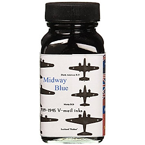 Noodler's Ink Fountain Pen Bottled Ink, 3oz, VMail Midway Blue