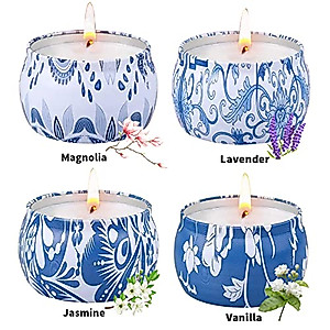 Leelife Scented Candles - 4.4 oz Pack of 4 Candles, 100% Natural Soy Household Candles, 30 Hour Long Burn, Gift Set