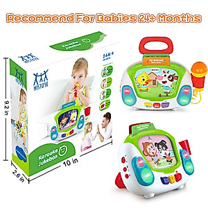HISTOYE Musical Toys for Toddlers Karaoke Machine Kid Jukebox Toddler Karaoke Microphone Toy Music Player with Recording Voice Changing Singing Toys Age 1 2 3 4 5 Year Old Girls Boy Best Gifts