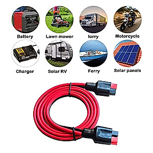 OUYFBO Solar Charge Extension Cable Connector Adapter 14AWG 45A Battery Adapter Cable,Compatible with Solar Generator Portable Power Station (14AWG 3.3Ft/1m)