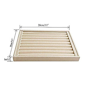 Svea Display Premium Quality Multifunctional Beige Velvet Jewelry Organizer Storage Stackable Trays Home Store Closet Drawer Dividers Ring Tray