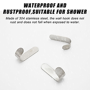 16 Pcs Metal Stainless Steel Wall Hooks, 3m Hanging Hooks, Wall Mounted Hat Hooks, Adhesive Hooks, Wall Hooks for Bathroom, Kitchen, Office, Sundries Storage (Silver)