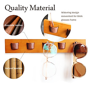 ACOCOFE Sunglass Organizer Glasses Holder,Wood Eyeglass Storage Holder,Sunglasses Rack Eyewear Display((Brown-brown)